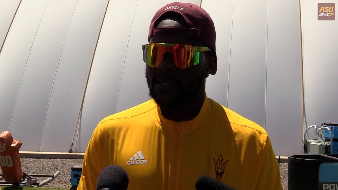 ASU DB coach Bryan Carrington following Monday spring practice (04/22 ...