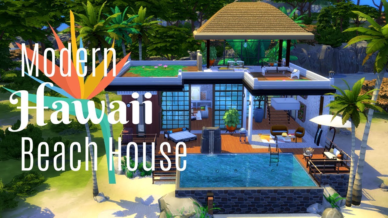 The Sims 4 Speed Build |🐠 MODERN HAWAII BEACH HOUSE 🌴| NOCC - YouTube