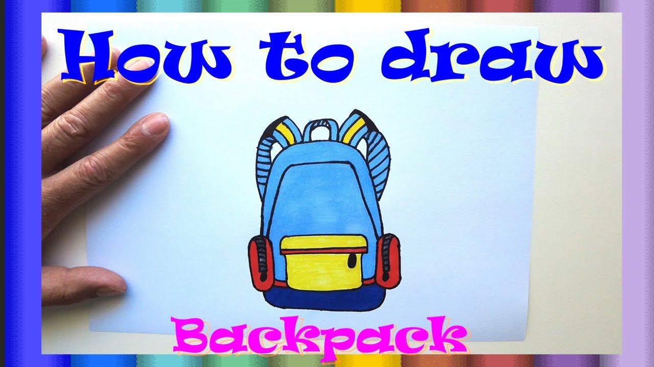How to draw a backpack cute & easy way for kids to draw🎒 - YouTube