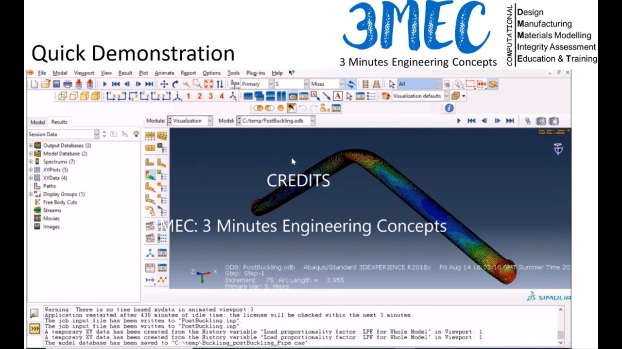 Buckling of Submarine (Subsea) Pipelines using ABAQUS CAE - YouTube