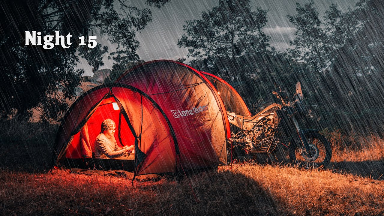 Solo ASMR Motorcycle Camping in the Rain | Soothing Sounds for ...