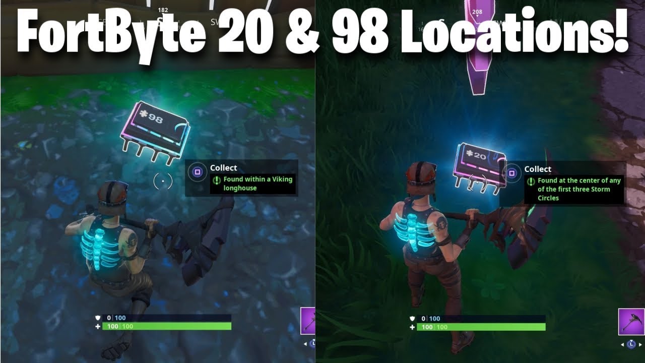 Fortnite FortByte Challenges 20 & 98 Guide | Center of First Three ...