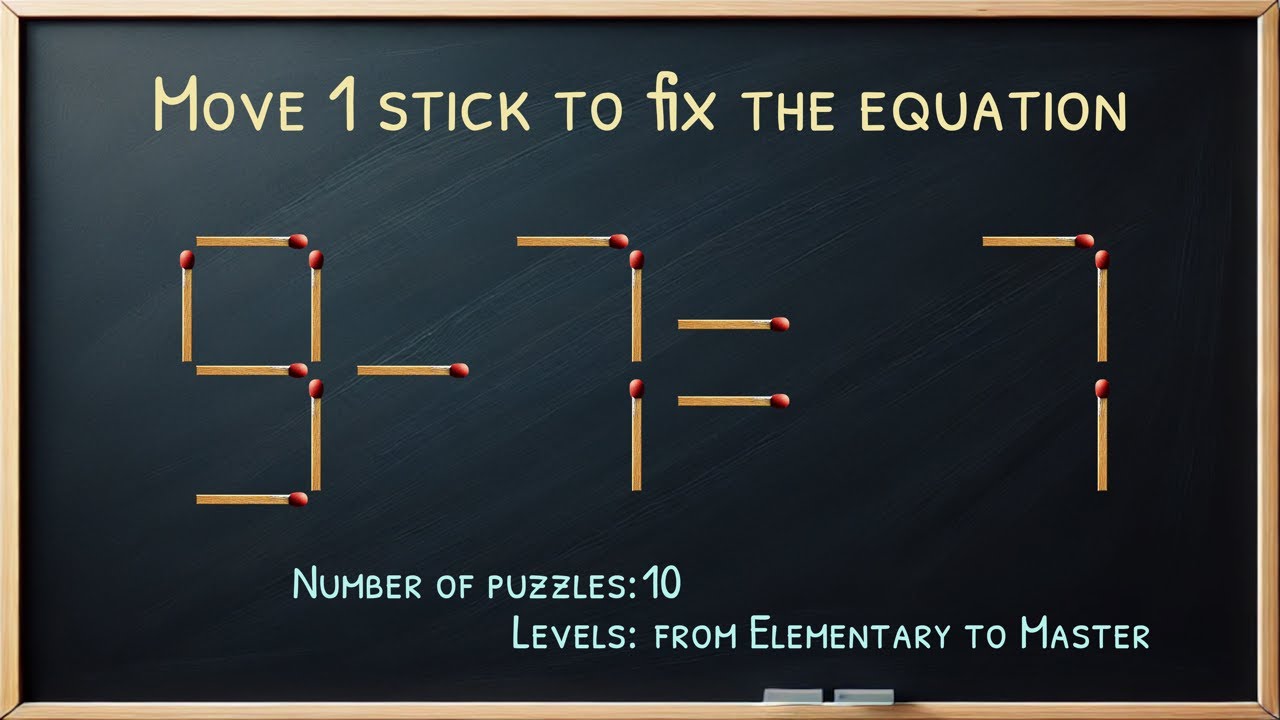 Matchstick Brain Teaser: Move One Stick to Fix - YouTube