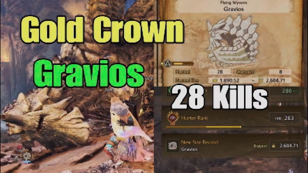 Gold Crown Gravios 28 Kills for Both Giant Crown Master and Miniature ...