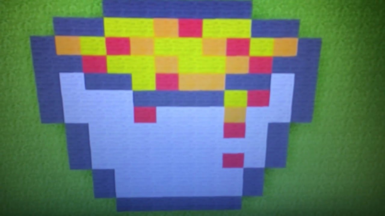 Minecraft lava bucket pixel art - YouTube