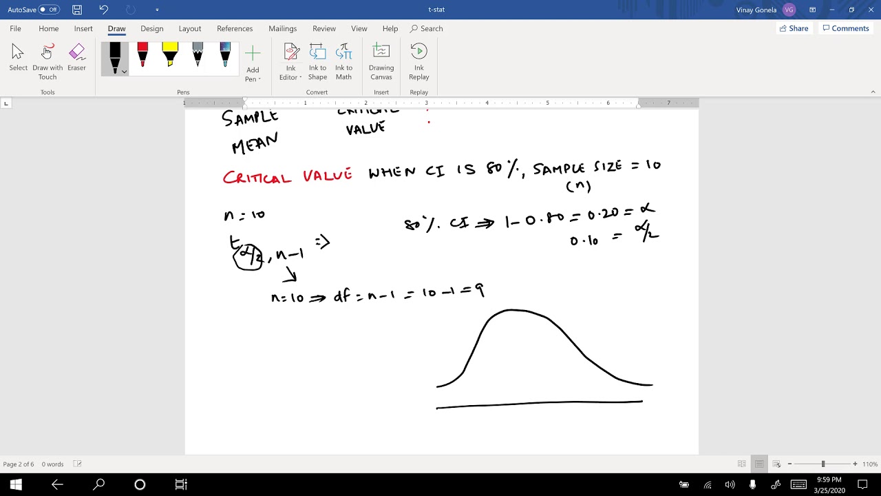 Confidence interval unknown variance n less than 30 - YouTube