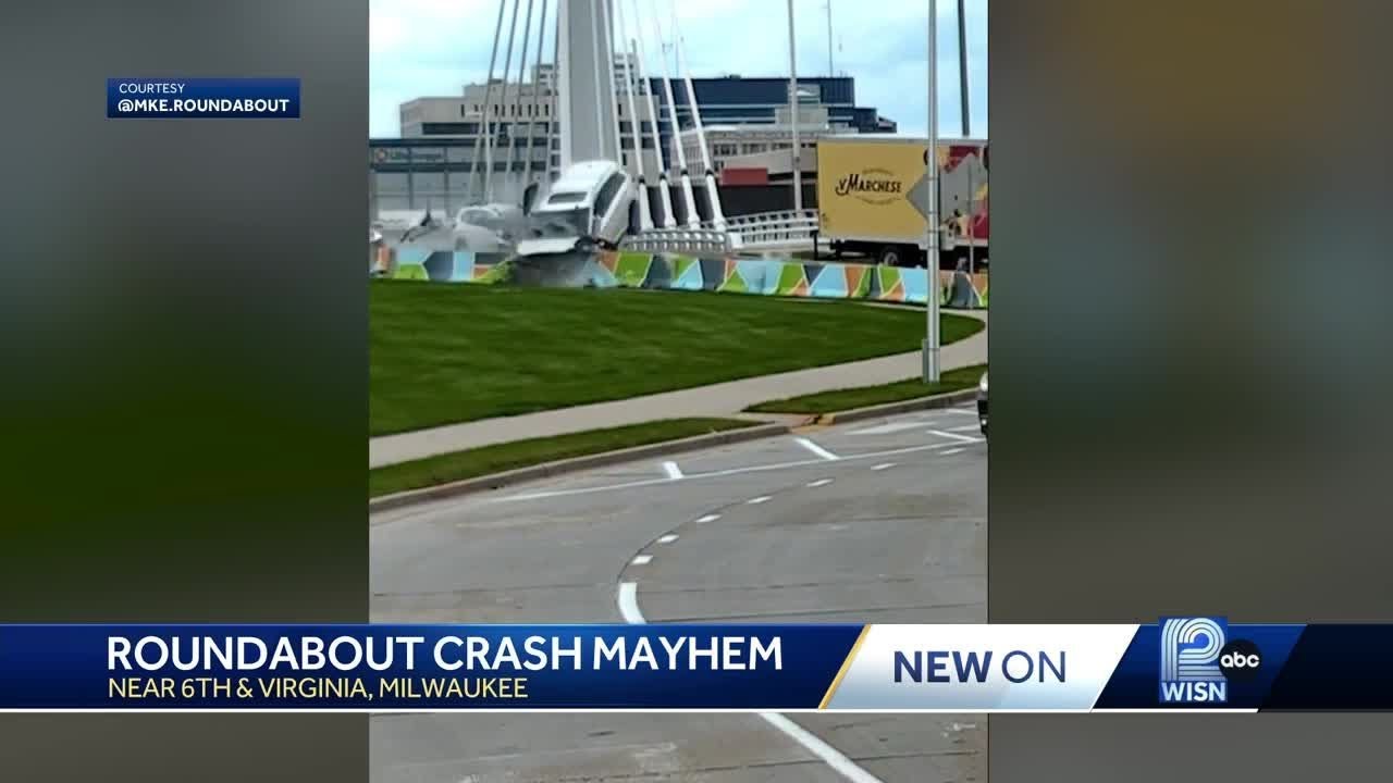 WATCH: Milwaukee roundabout going viral for reckless driving crashes ...