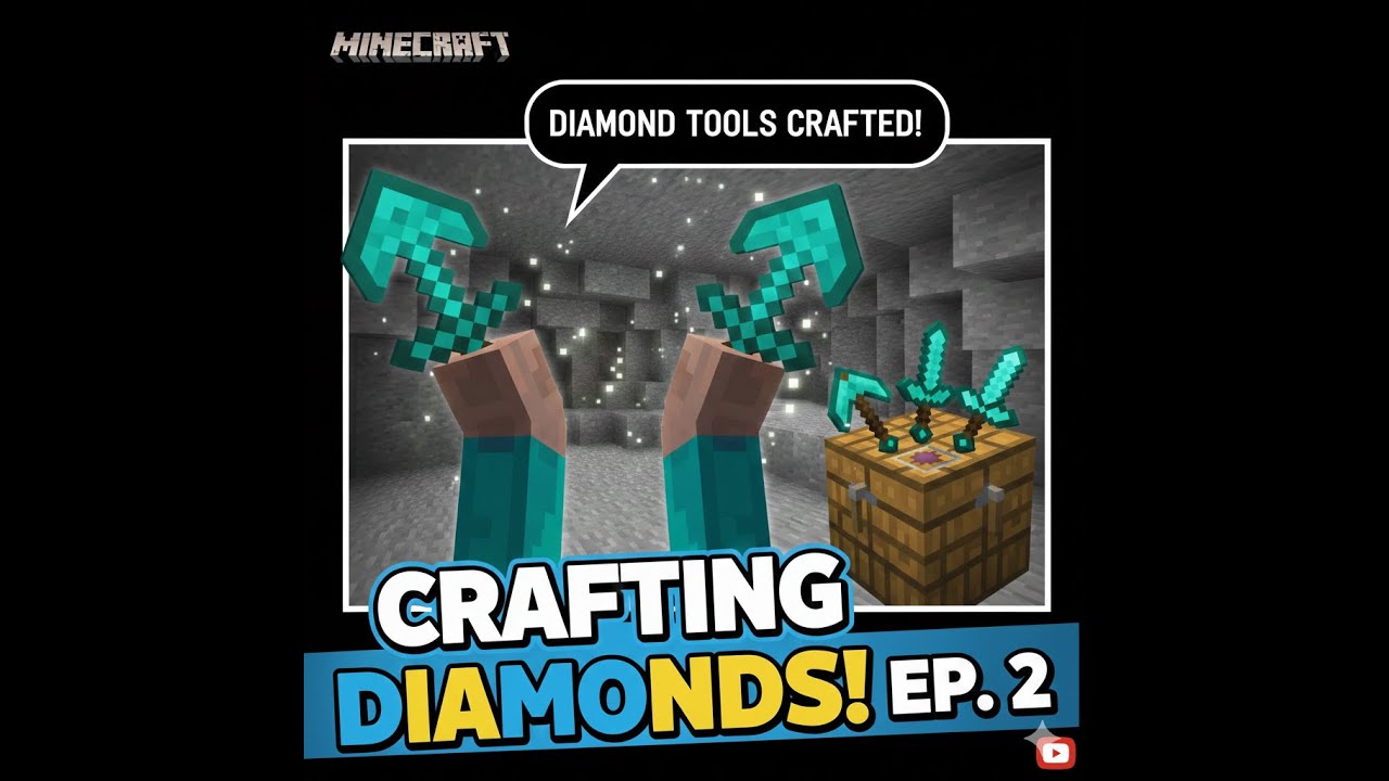MINECRAFT DAY 2 | I MADE MY DIAMOND TOOLS - YouTube