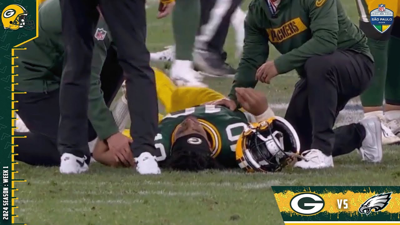 Jordan Love Injured With 5 Seconds Left To Go | Packers vs. Eagles ...