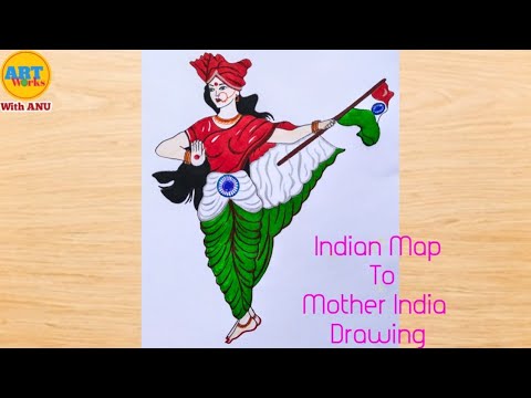 Mother India Drawing | Independence Day Drawing | How To Draw Easy ...