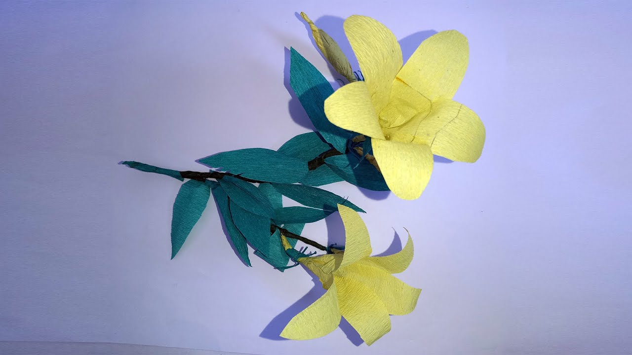 How to Make Realistic Allamanda Flower Making | #AllamandaFlower #DIY # ...