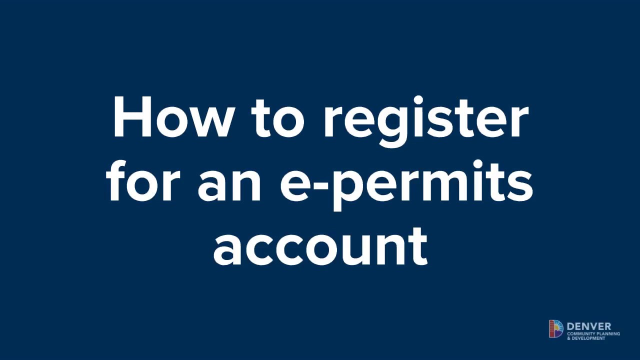 How to register for an e-permits account - YouTube