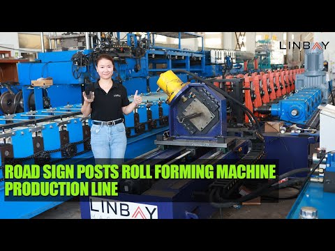 【post】Linbay-agricultural posts roll forming machine production line with punch press - YouTube