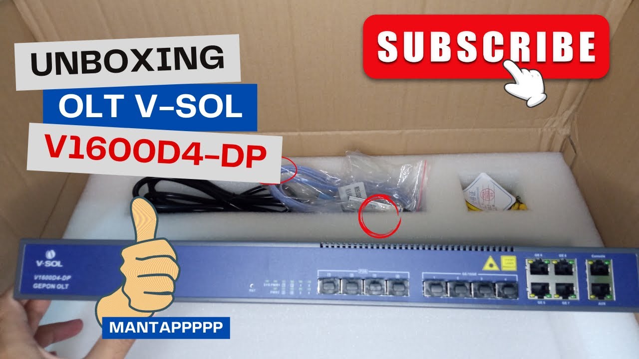Unboxing OLT EPON V-SOL V1600D4-BT - YouTube