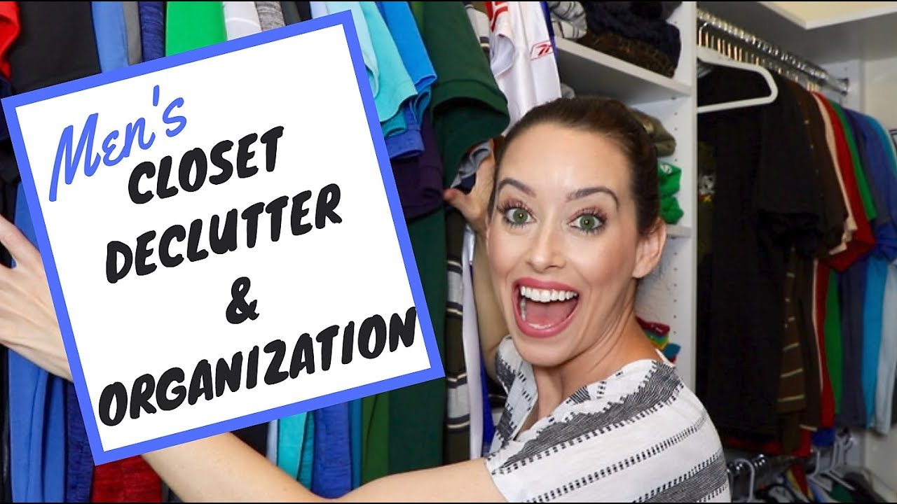 MEN'S CLOSET DECLUTTER & ORGANIZATION | I DECLUTTER MY HUSBAND’S CLOSET ...