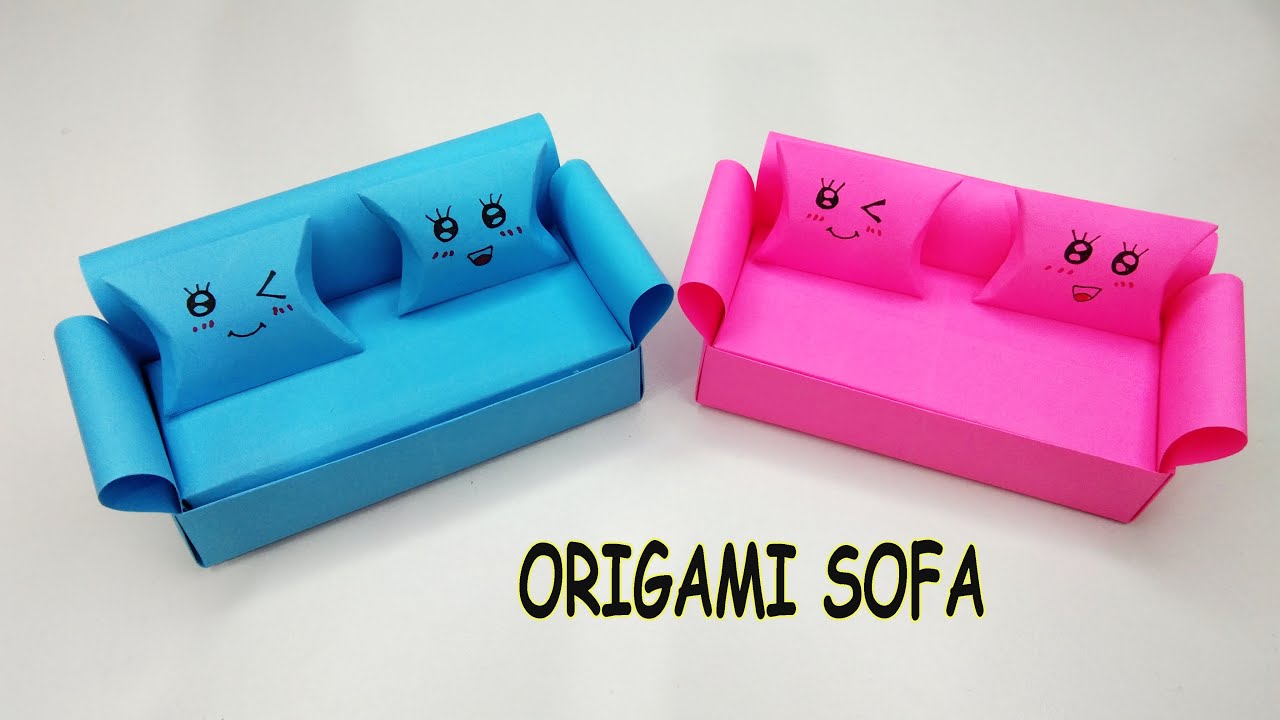 Cara Mudah Bikin Origami Sofa Mini Lucu How To Make Origami Cute Sofa ...