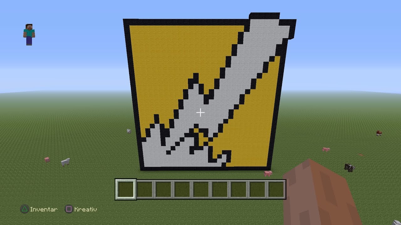 How to build #1 Rainbow Six Siege Bandit Logo in Minecraft - YouTube