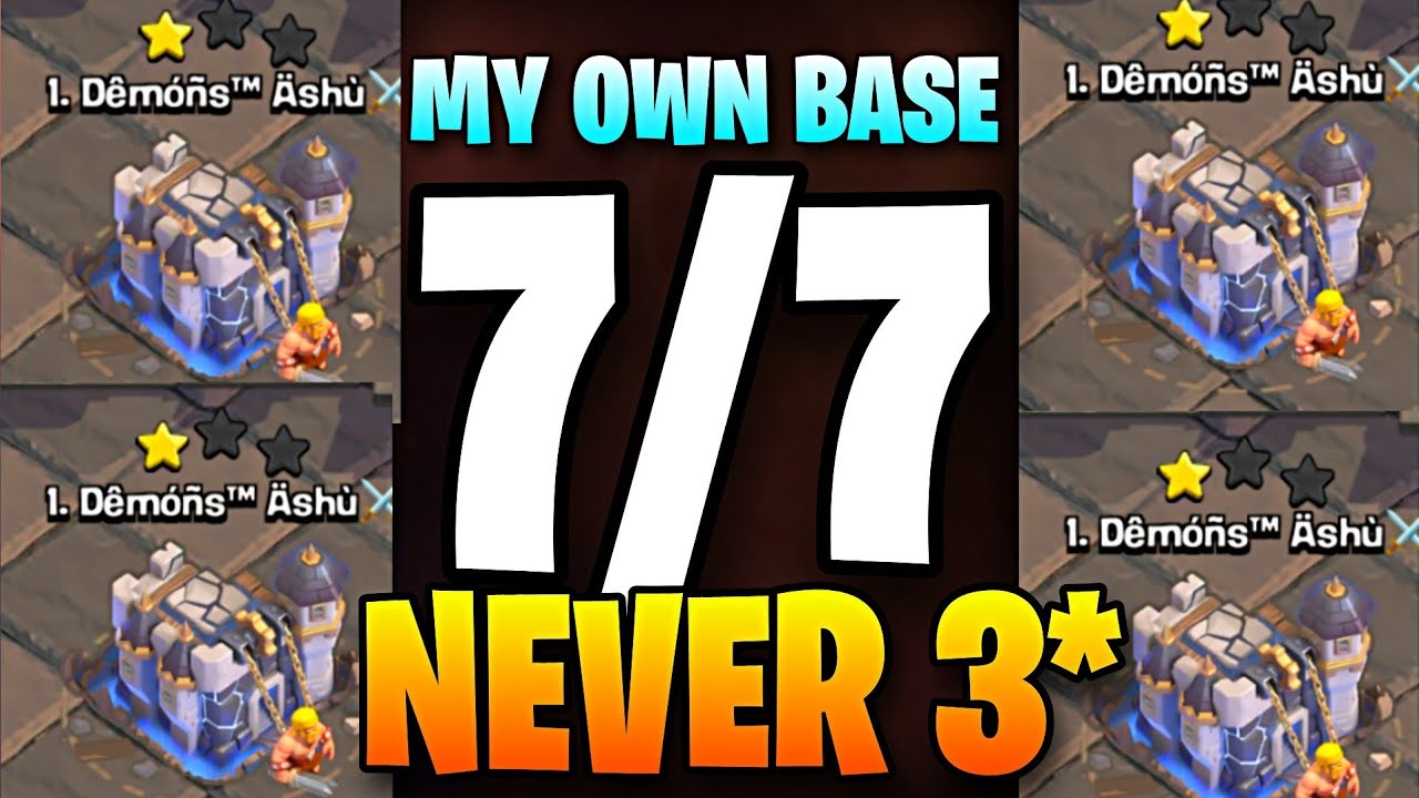 My own Custom Base 7/7 Defense only 2 and 1* with Replays Proof - YouTube
