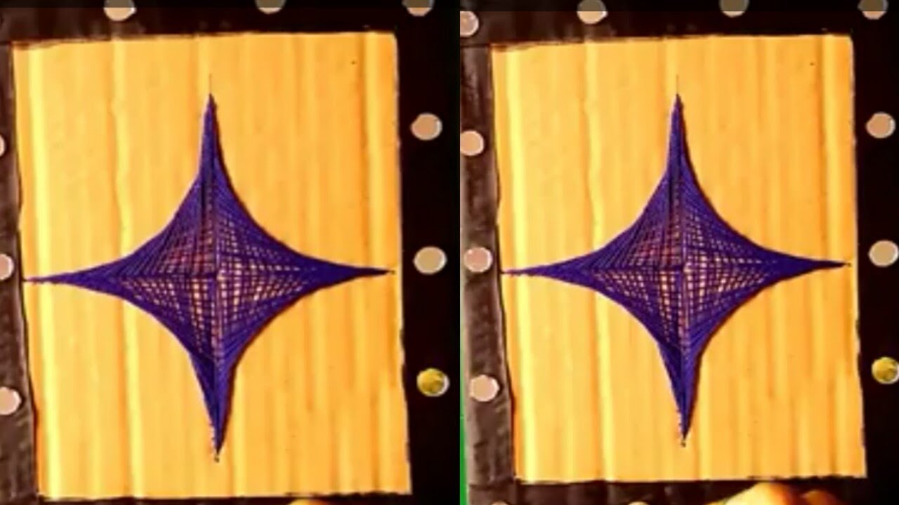 HOW TO MAKE A BEAUTIFUL THREAD ART ON CARD BOARD | BEST USE OF THREAD ...