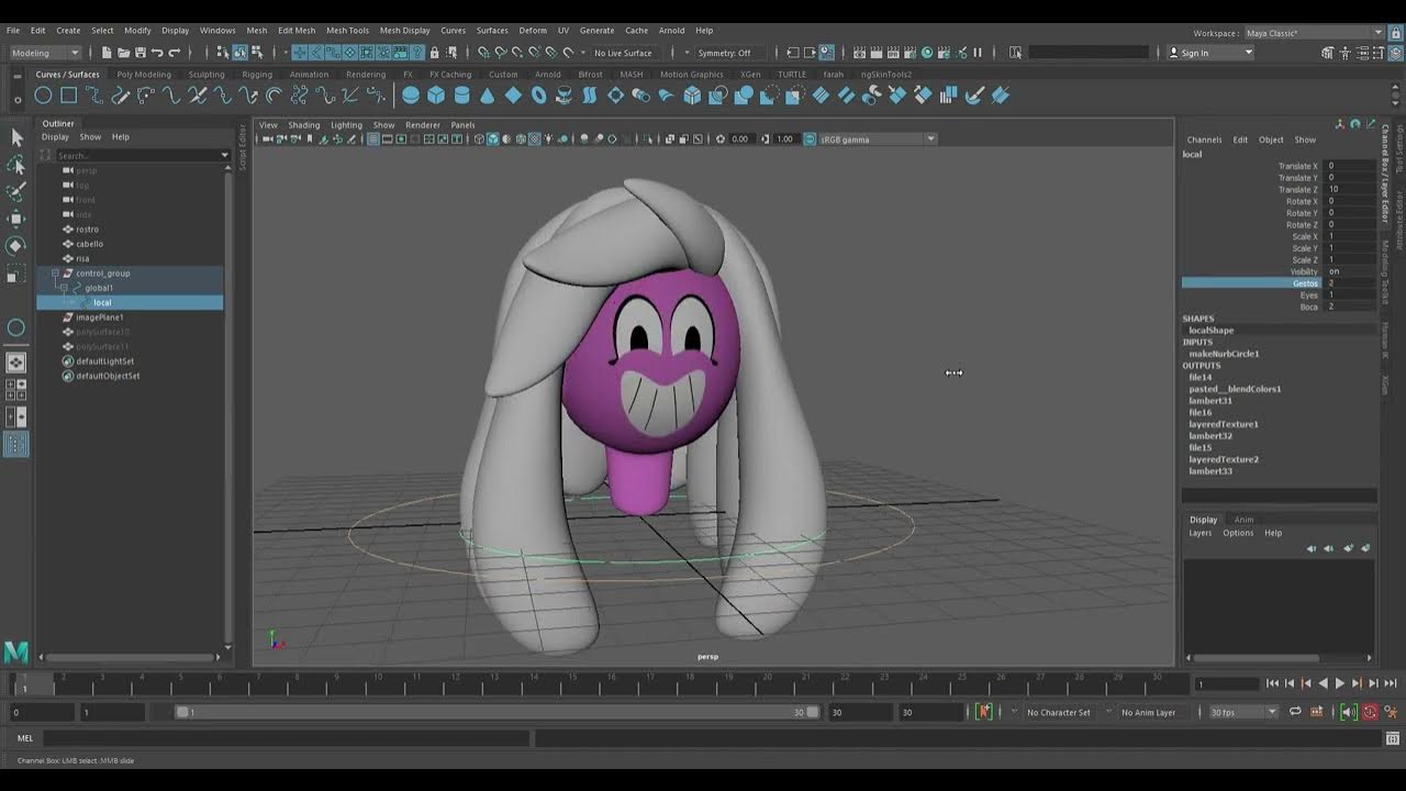 Rig facial 2D maya - YouTube