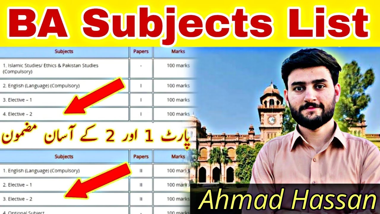 BA Subjects List Paper Pattern Punjab University Ahmad Hassan ba-subjects-list-paper-pattern-punjab-university-ahmad-hassan