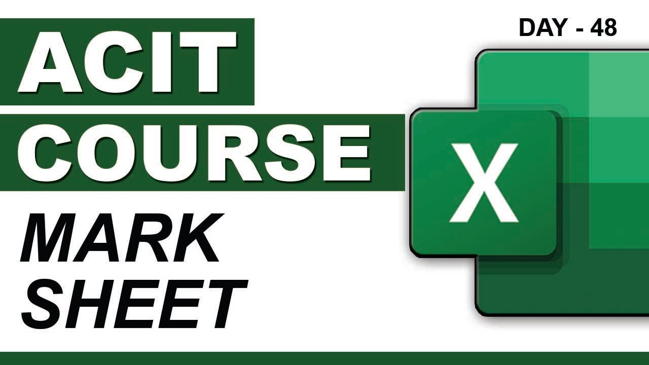 Advanced CIT Course How To Make Mark Sheet In Excel CIT Course Class 48 YouTube Advanced CIT Course How To Make Mark Sheet In Excel CIT Course Class 48 YouTube