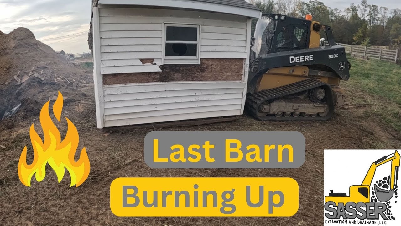 Finishing Barn Teardown and Burning - YouTube