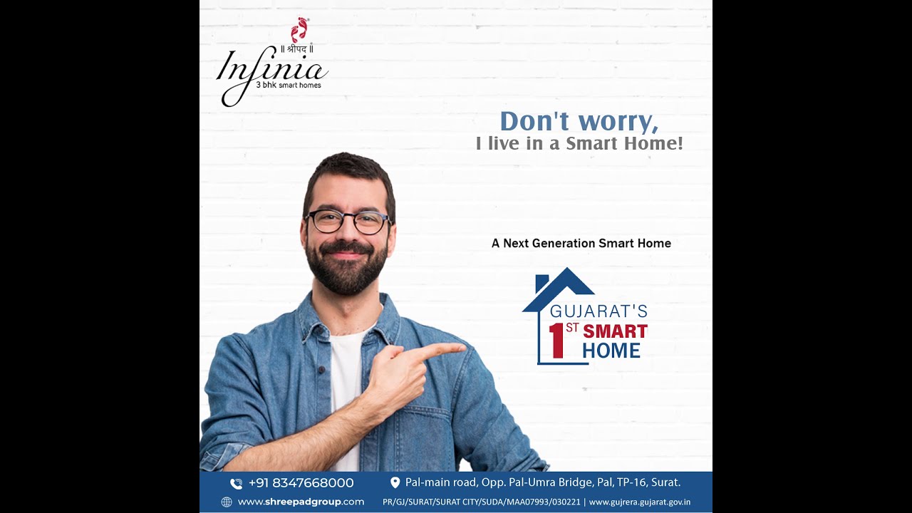 Shreepad Infinia, Gujarat's 1st 3BHK Smart Home. - YouTube