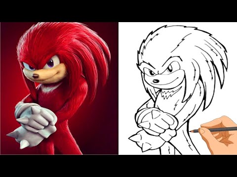 How to draw KNUCKLES from SONIC The Hedgehog 2020 The Movie - YouTube