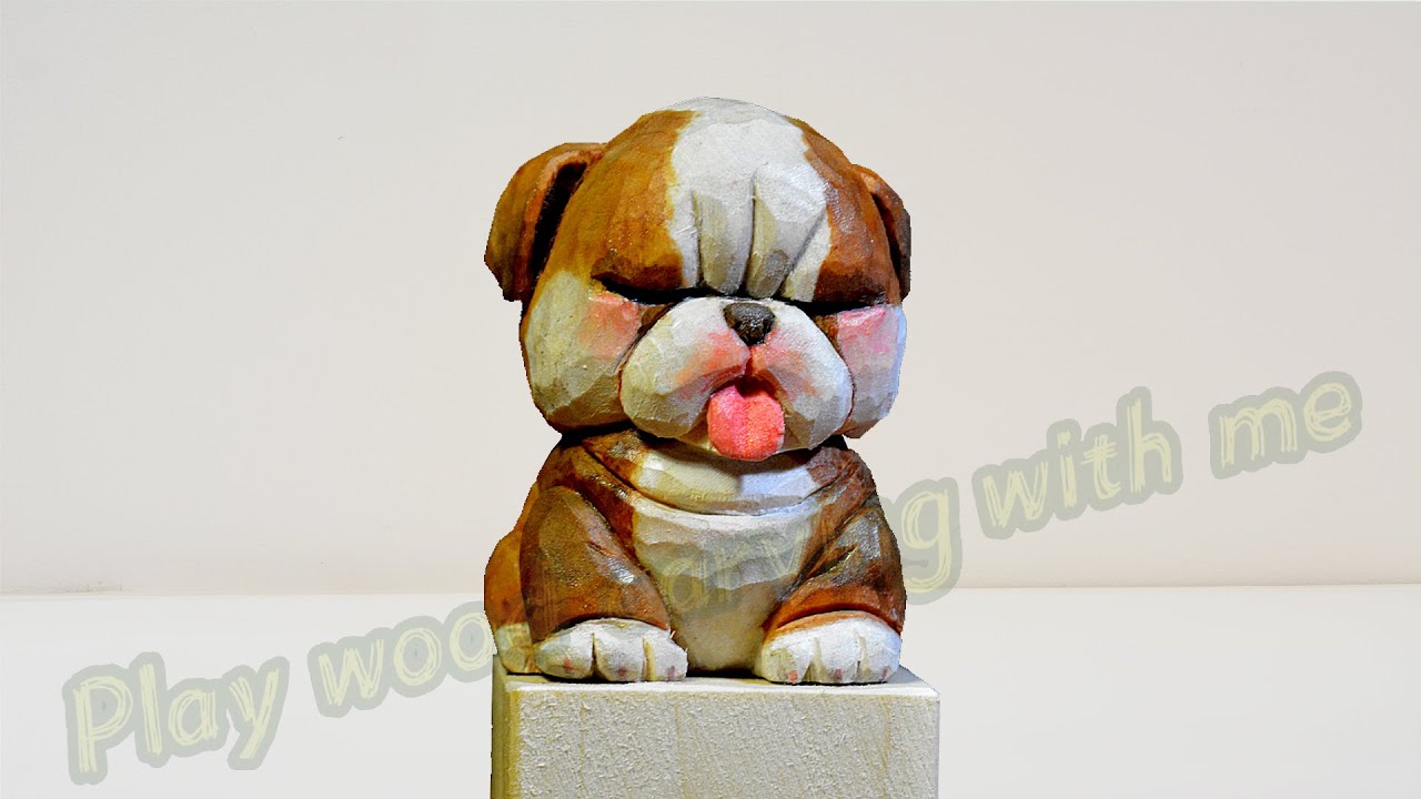 How to Quickly Carve a Simple and Cute Puppy in Wood；beginner wood ...