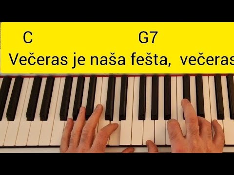 Večeras je naša fešta ️Tutorial⬅️OSNOVNI AKORDI NA KLAVIRU ZA POČETNIKE ...