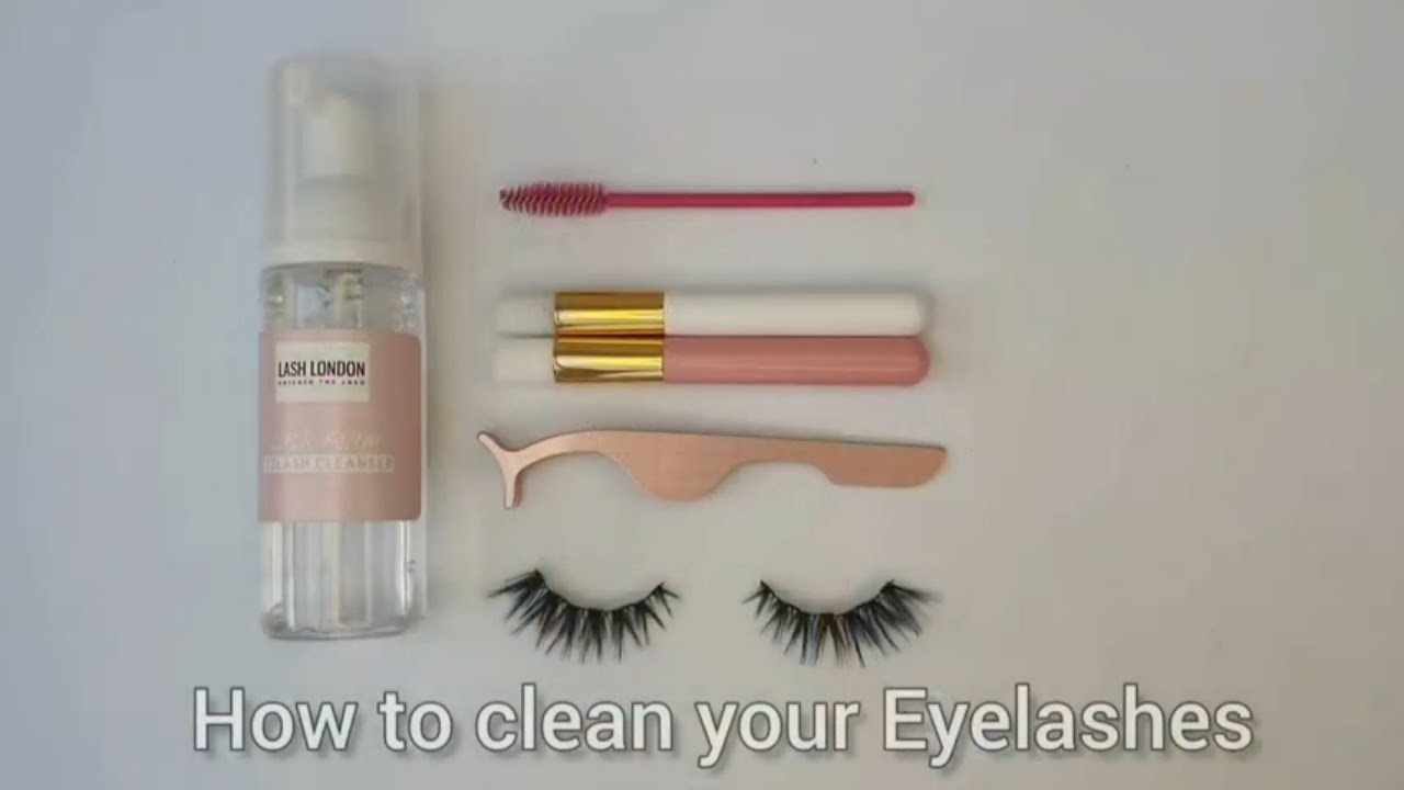 HOW TO CLEAN FALSE EYELASHES WITH EYELASH CLEANSER | LASH FOAM - YouTube