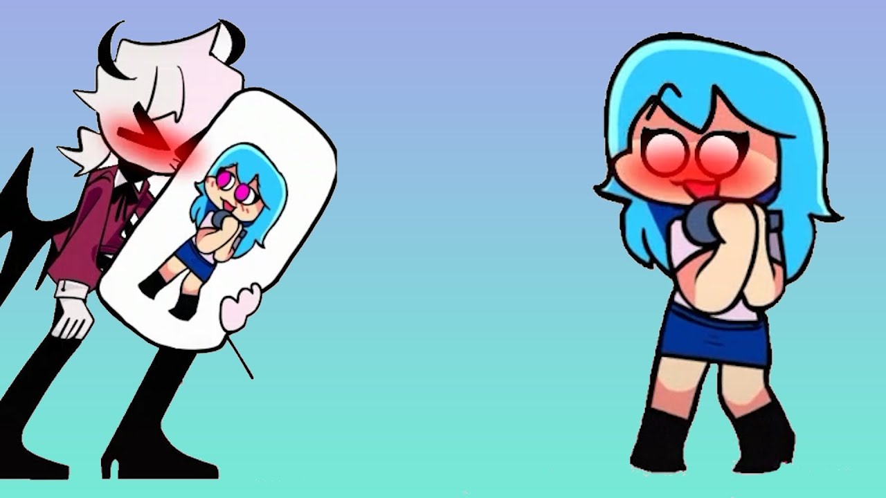 Shy Kiss Of A First Love Sky x Selever FNF Animation Memes - YouTube