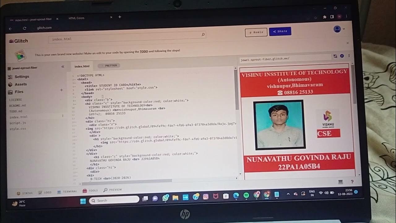 Creating id card using html @css - YouTube