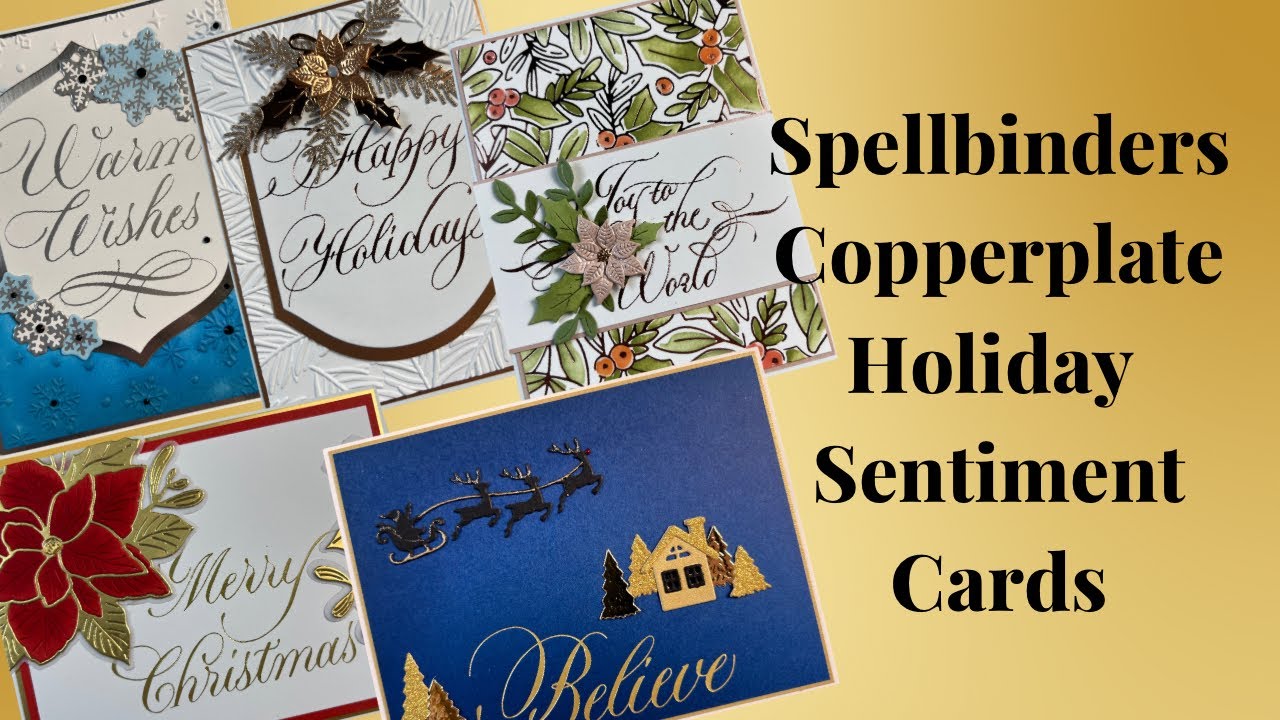 Spellbinders Copperplate Holiday Sentiments Cards - YouTube