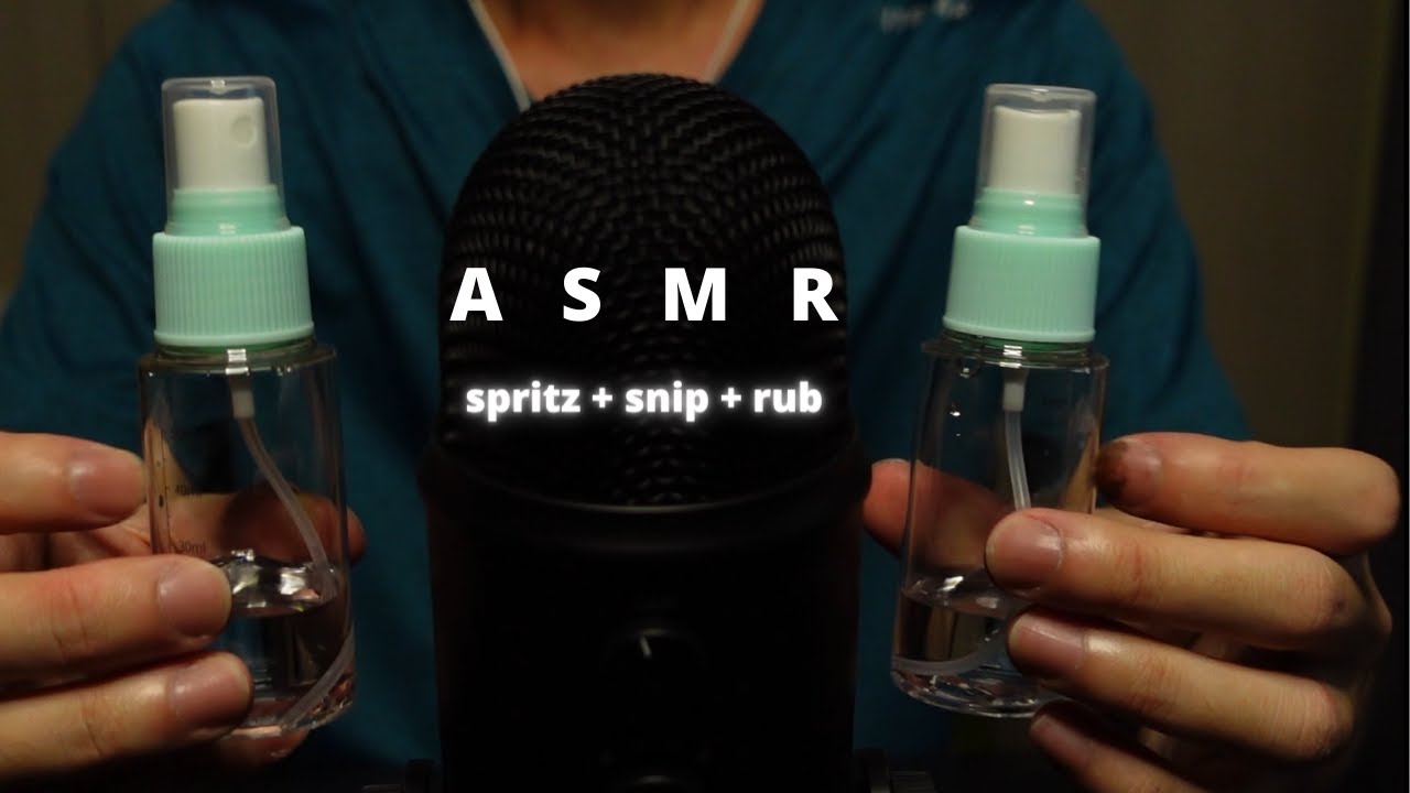 ASMR | Scissors Snips + Spray Bottle Spritz + Comb Sounds (No Talking ...