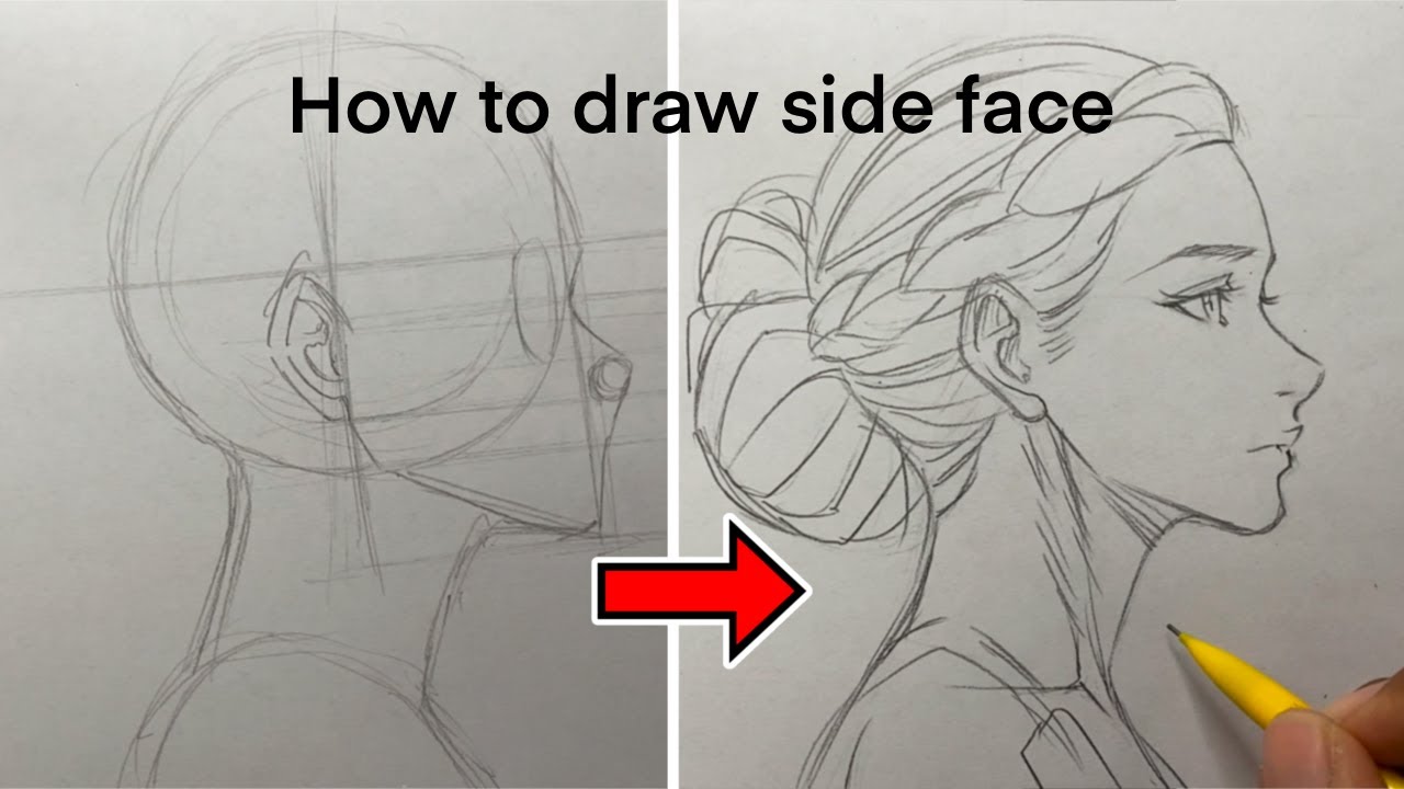 How to Draw Side Face (Profile) Step by Step - (ASMR Sketching) - YouTube