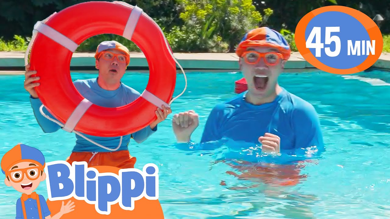 Blippi's Epic Summer POOL PARTY! | 45 Minutes of Fun | Blippi ...