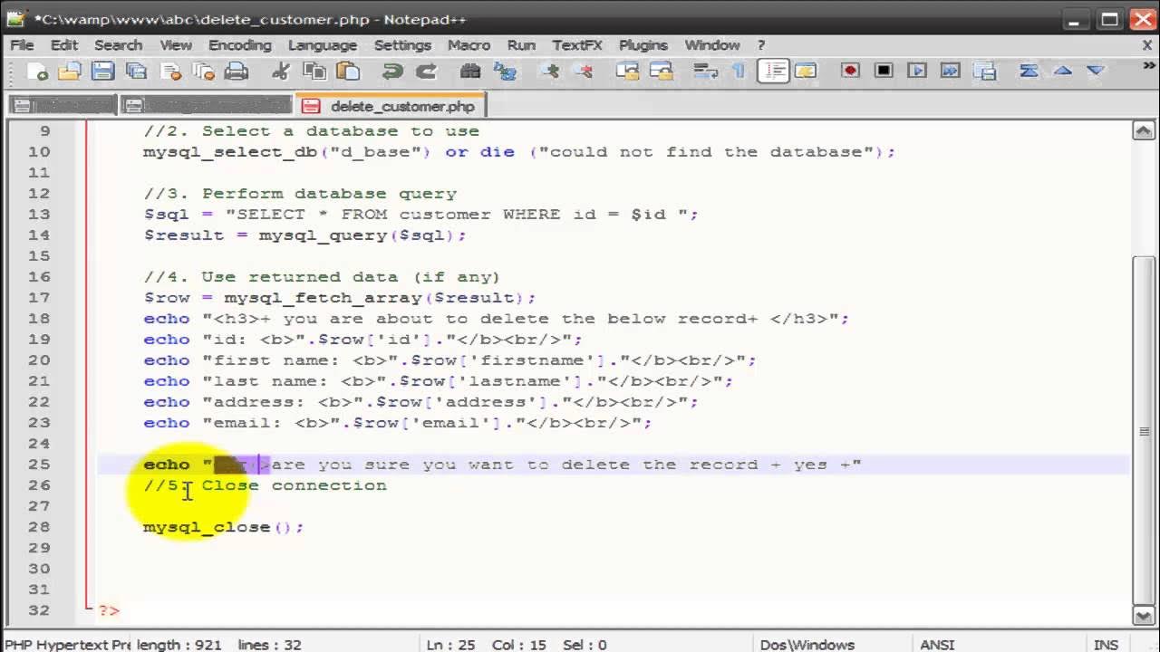 08 PHP MySQL - Simple CRUD - Delete - YouTube