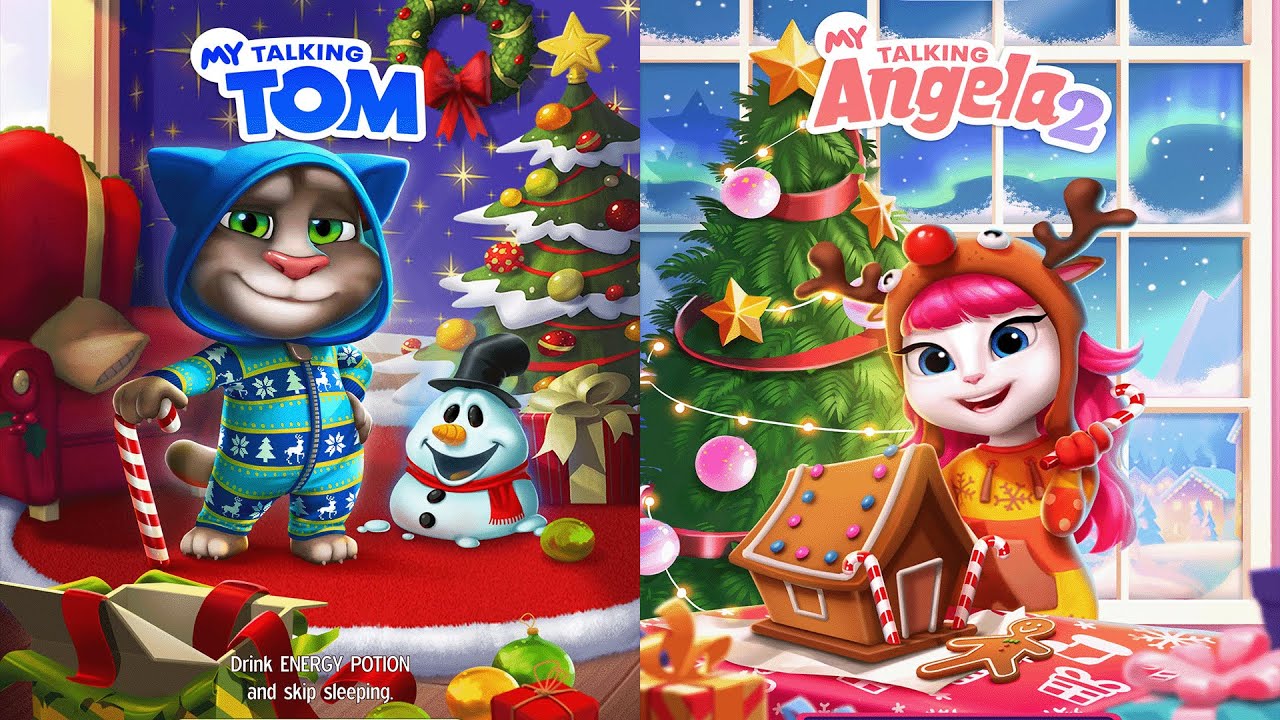 My Talking Tom vs My Talking Angela 2 Tom Level 91 Angela 2 Level 143 ...