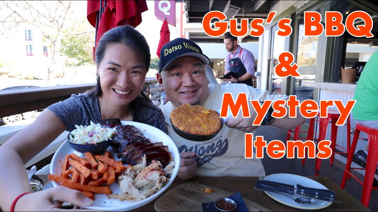 Delicious BBQ @ Gus's BBQ with Mystery Items - YouTube