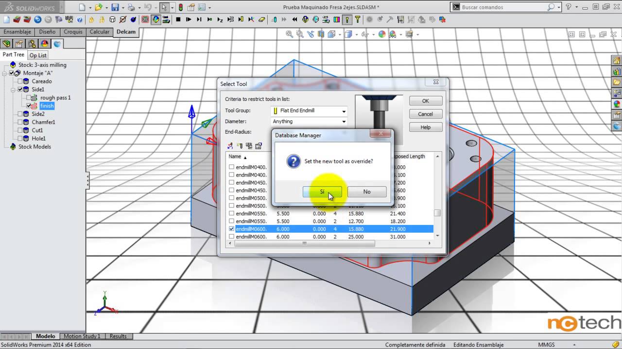 Delcam for Solidworks- Como editar y crear nuevas herramientas. - YouTube
