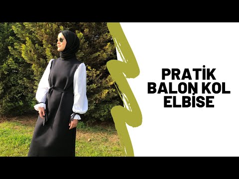 PRATİK BALON KOL ELBİSE YAPIMI | DIY #pratikelbise #elbise