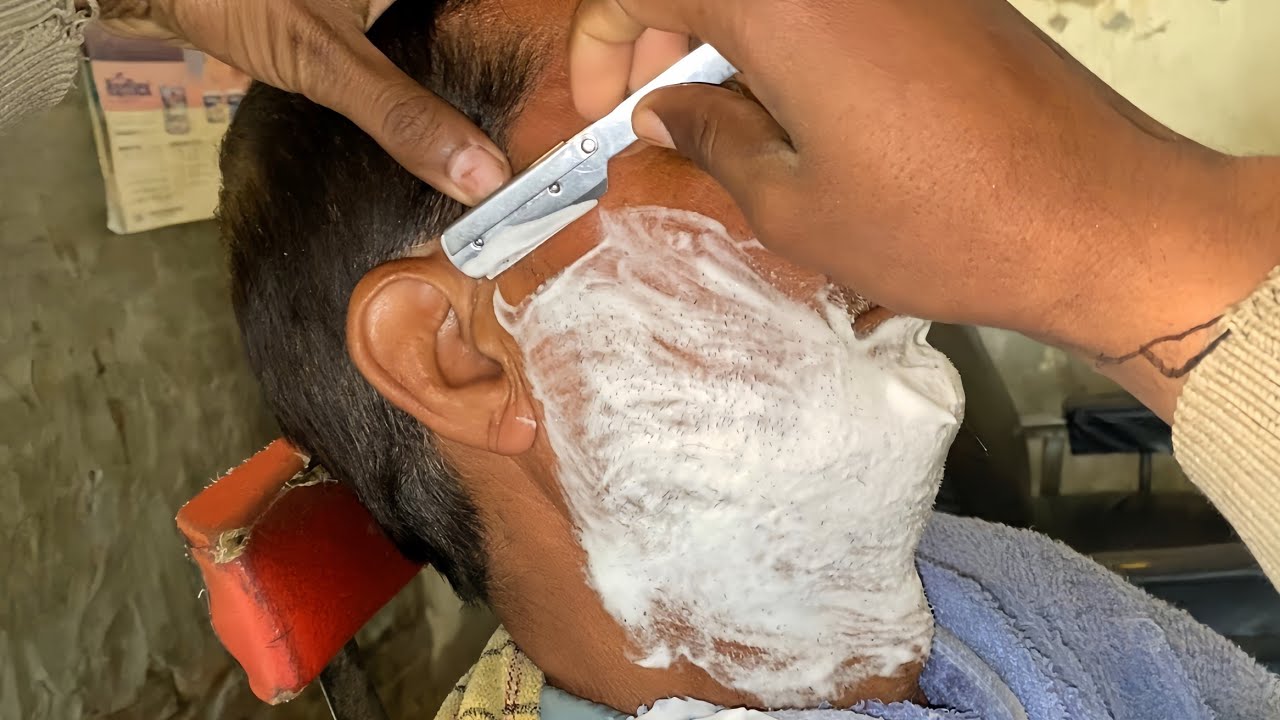 ASMR Fast Shave in Barbershop | Straight Razor Shaving - No Talking ...