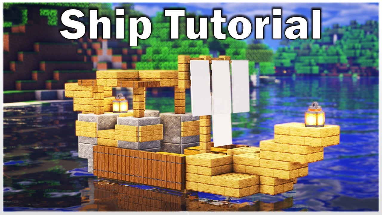 Minecraft: EASY Wooden SHIP Decoration Idea Tutorial - YouTube