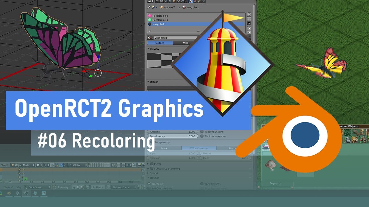 OpenRCT2 Graphics #06 "Recoloring" [Blender RCT-graphics-helper ...
