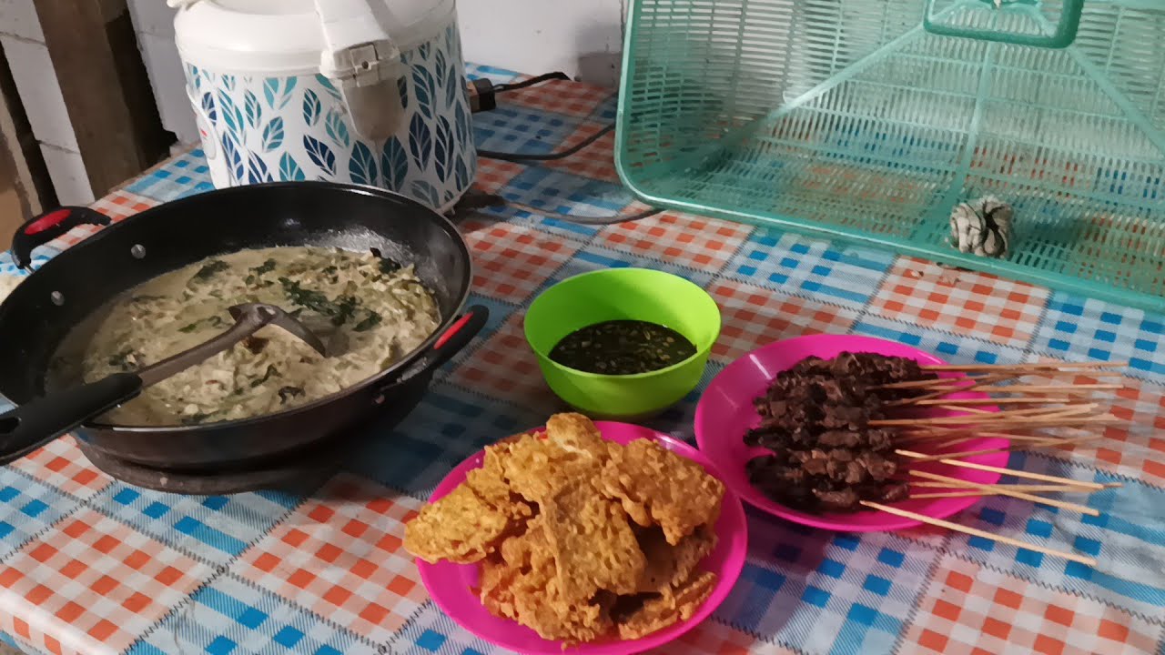 Masak sayur lodeh lompong, sate ayam, tempe kremes dan sambel teri ...