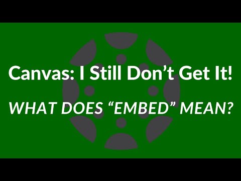 What does it mean to Embed? - YouTube