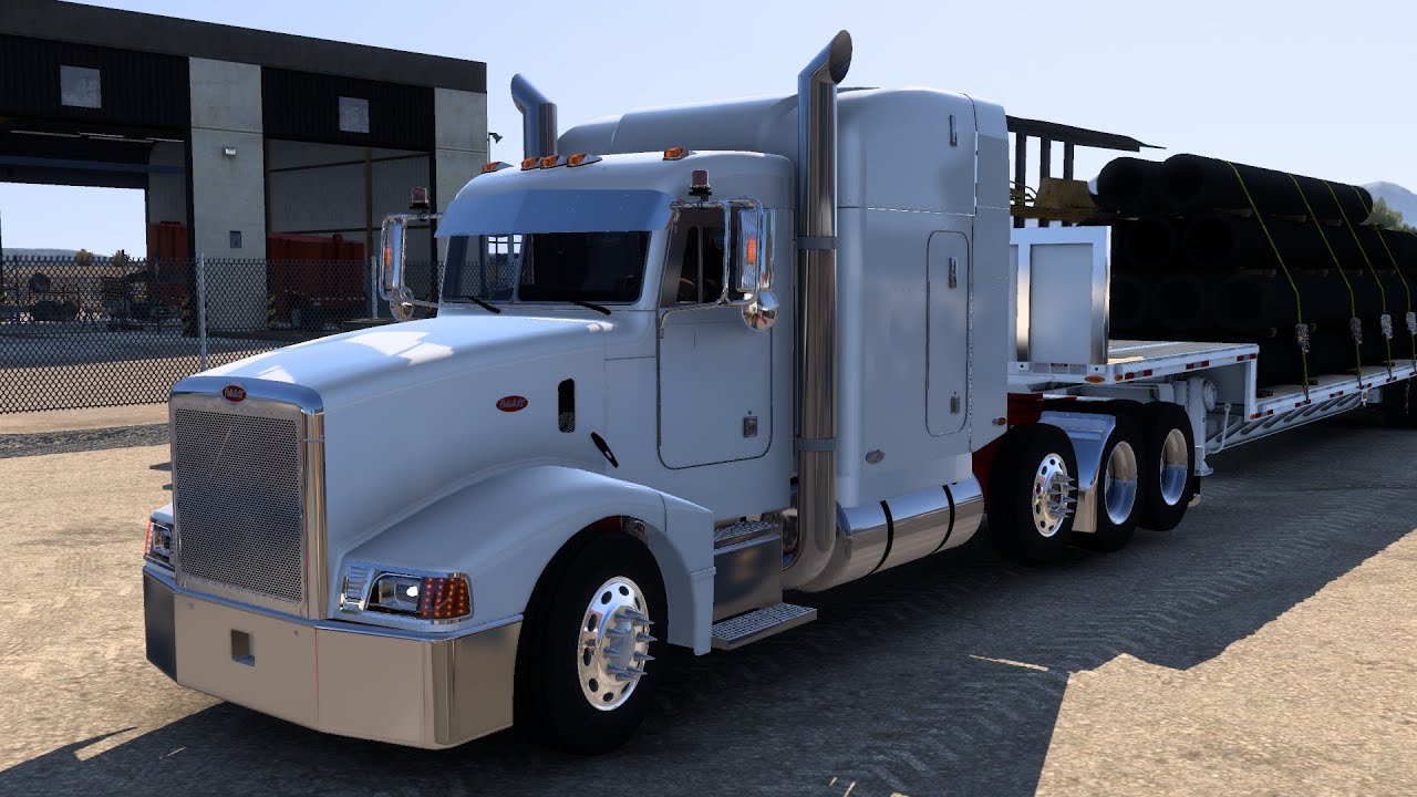 Free Peterbilt 377 + Wayde Stepdeck Custom Trailer | ATS PC 4K Gameplay ...