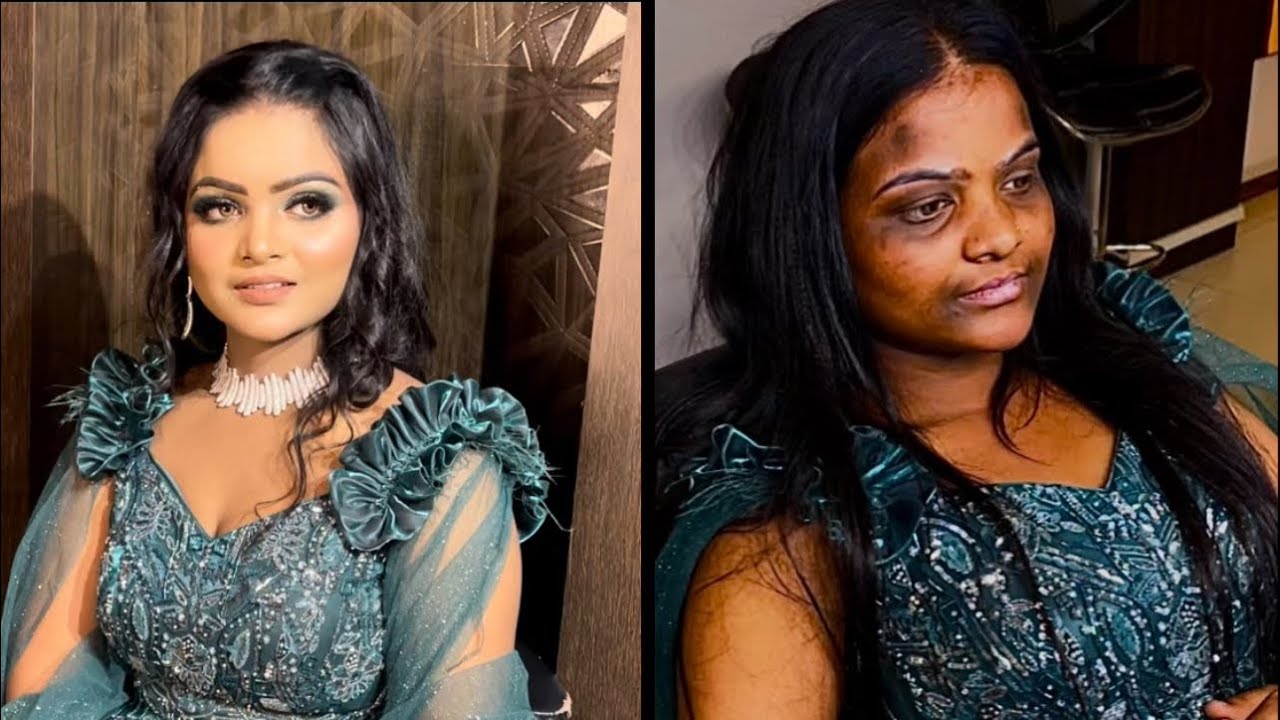 Dusky!! Patchey !! Dark skin tone makeup steps by step !! Easy & simple ...